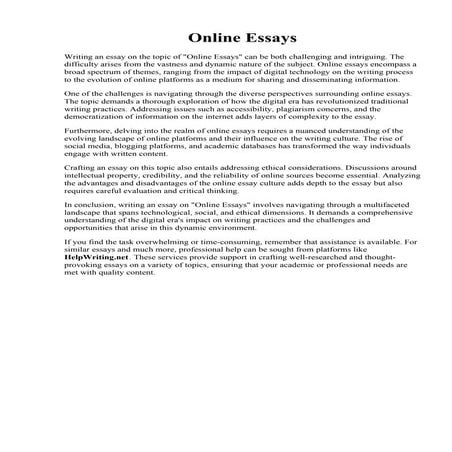 Online Essays | PDF
