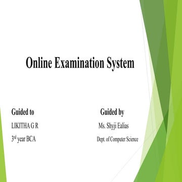Online examination | PPTX | Standardized Testing | Educational Assessment