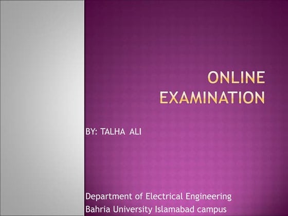 Online Examination System Presentation | PPT