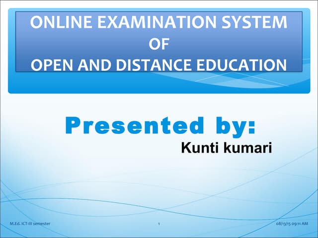 Online examination system project ppt | PPTX