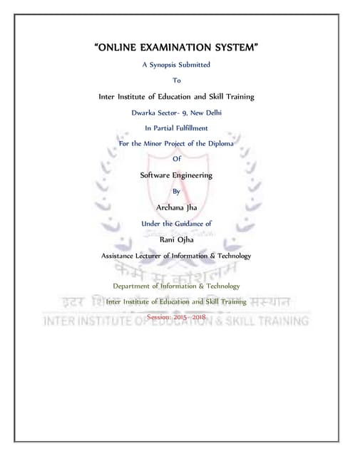 Online Examination System Project report | PDF