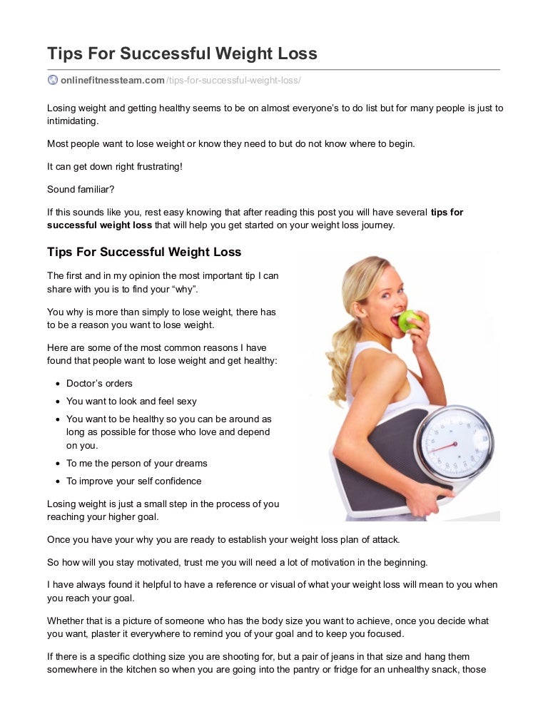 Top Tips For Successful Weight Loss