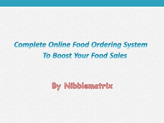 Food Ordering System | PPT