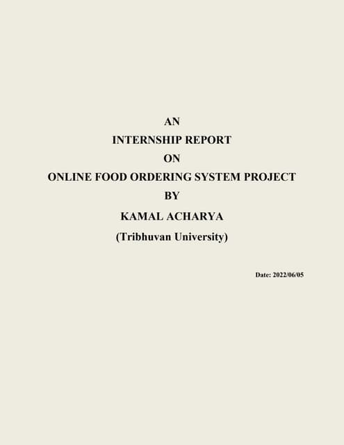 Food Ordering System | PPTX