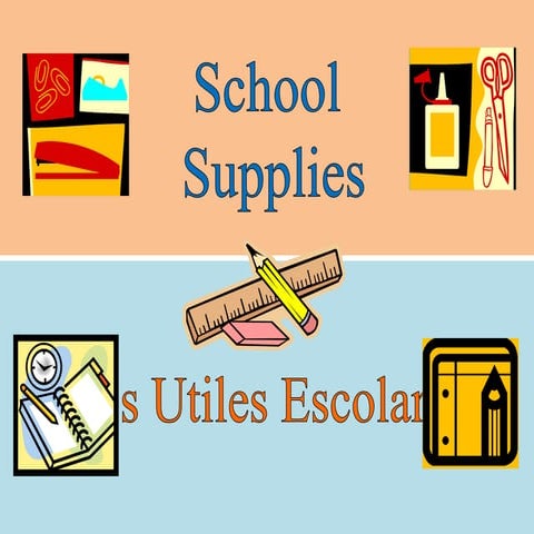 Utiles Escolares Vocabulario School Supplies Vocabulary Domino School