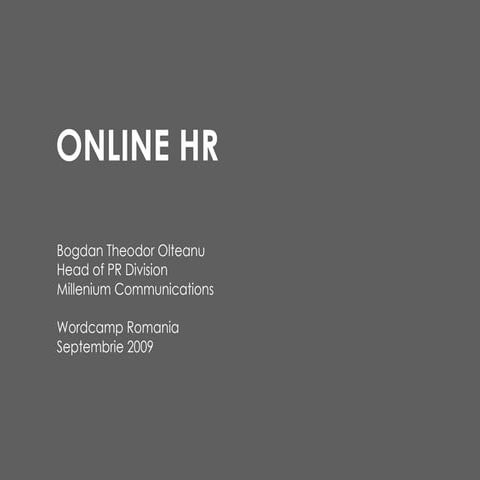 ONLINE HR, by Bogdan Theodor Olteanu | PPS