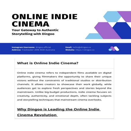 Discover Authentic Stories with Dingoo: The Future of Online Indie Cinema | PDF