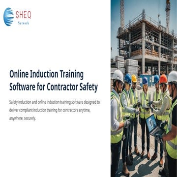 Online Induction Training Software for Contractor Safety | PPTX
