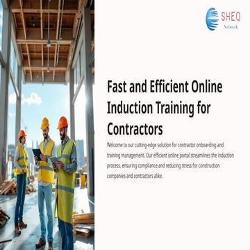 Safety Induction Training & Online Induction Portal for Contractors | PPTX