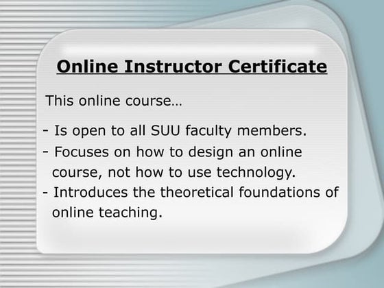 Online instructor certificate2 | PPT