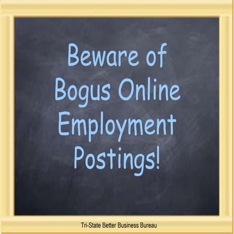 Avoiding Online Job Scams Ppt