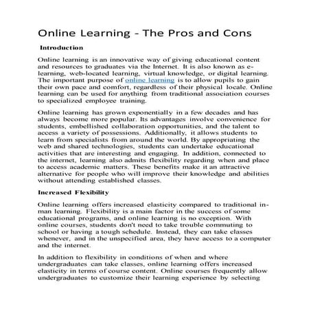 Online Learning – The Pros and Cons.pdf. | PDF | Internet | Computing