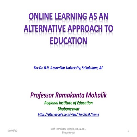 Online learning as an alternative education | PPTX | Web Development | Internet