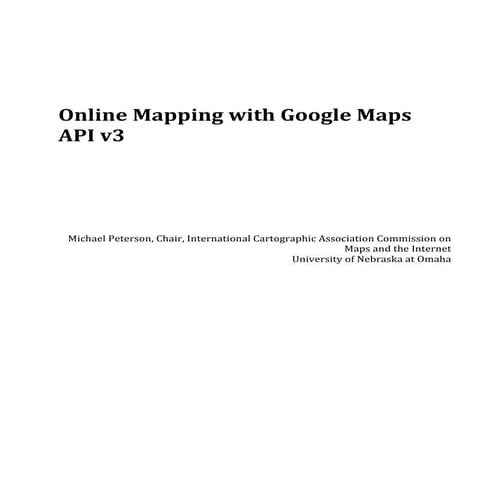 Online mapping with_the_google_maps_api | PDF