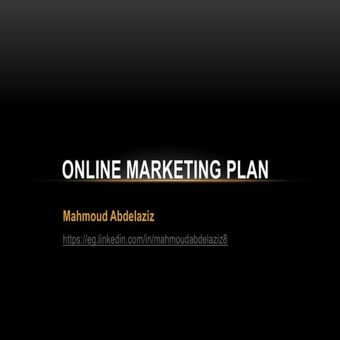 Online marketing plan | PPSX