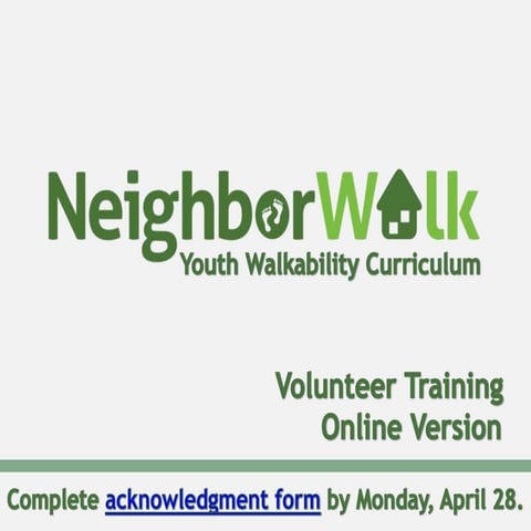 Online neighbor walk volunteer training presentation | PPT