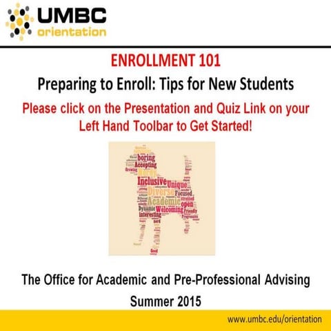 UMBC Enrollment 101 | PPT