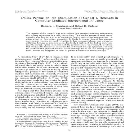 A communications goals model of online persuasion | PDF