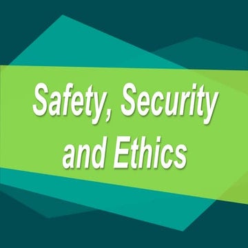 Safety, Security and Ethics (Empowerment Technologies) | PPT