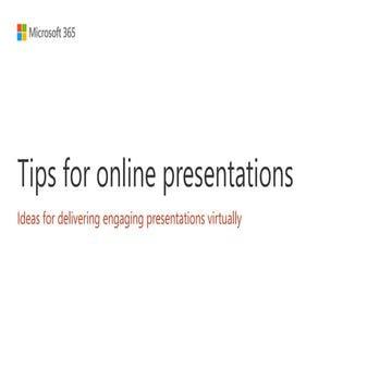 Online presentation tips for advice begginner | PPT