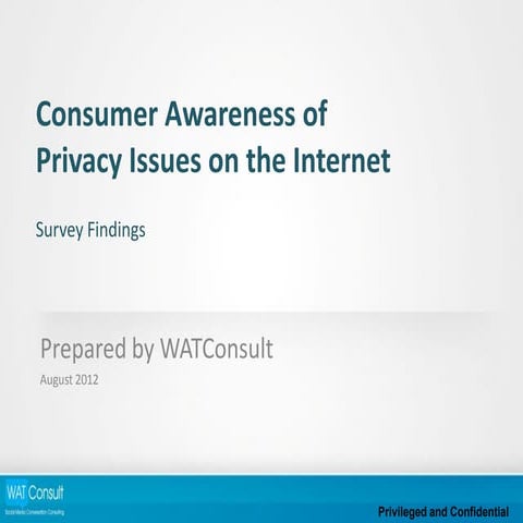 Consumer Awareness of Privacy Issues on the Internet [Report] | PDF