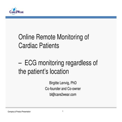 Online Remote Monitoring of Cardiac Patients | PDF