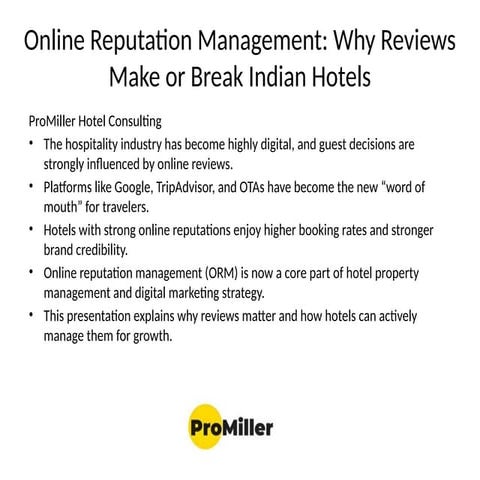 Online Reputation Management for Hotels Why Reviews Make or Break ...