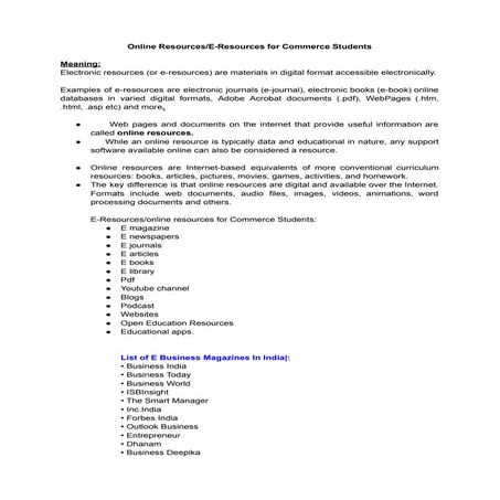 Online resources | PDF