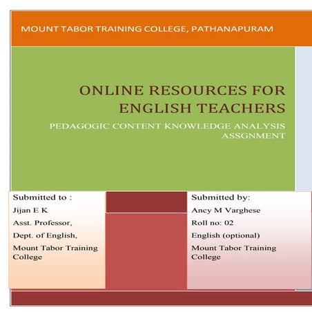 Online resources for english teachers | PDF