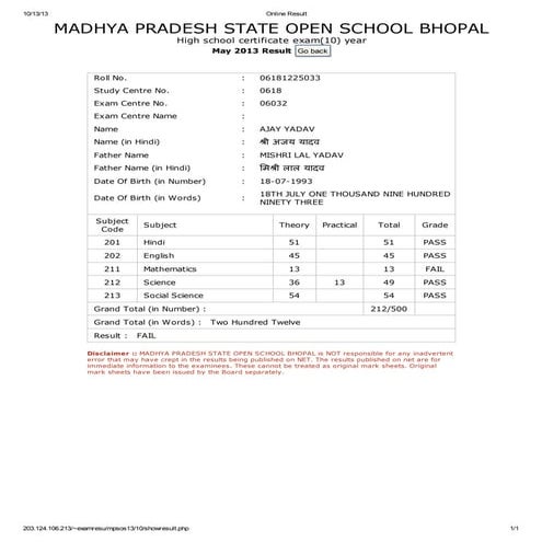 Online result | PDF
