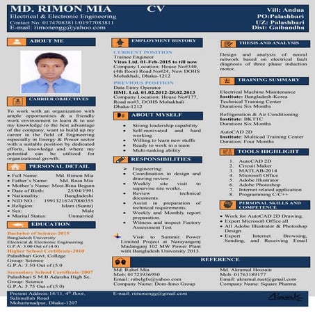 On-line CV of Md Rimon Mia | PDF
