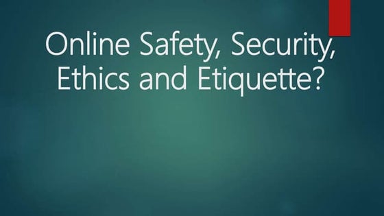 Online Safety and Security | PPT