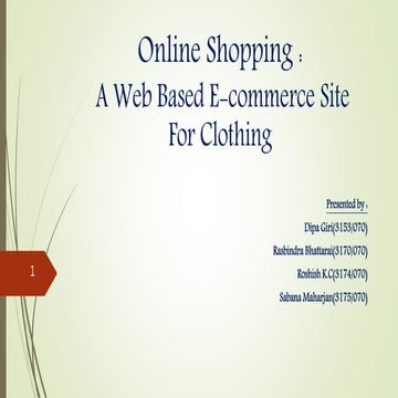 Online shopping presentation | PPTX | Internet | Computing