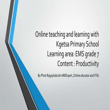 EMS grade 7 lesson about Understanding productivity | PPTX