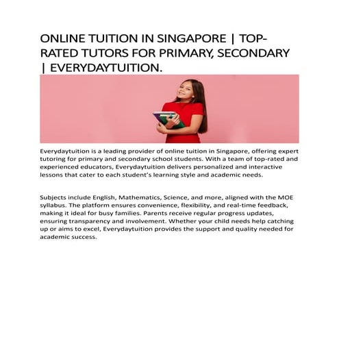 ONLINE TUITION IN SINGAPORE, EVERYDAYTUITION | PDF