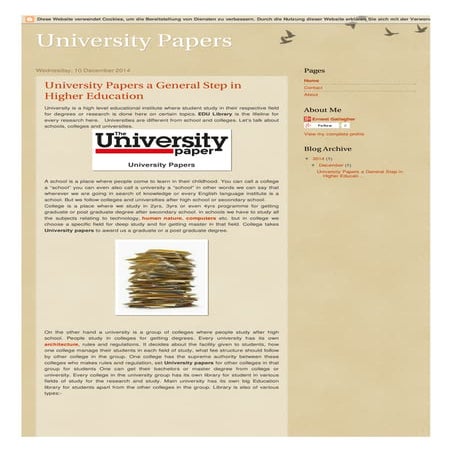 University Papers a General Step in Higher Education | PDF
