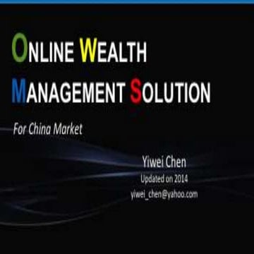 Online Wealth Management Solution for China Market ppt | PDF