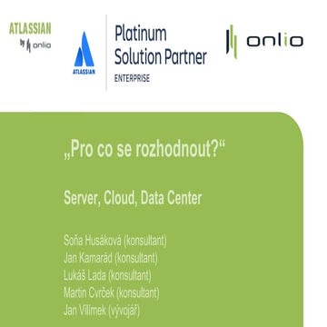 Server, Cloud, Data Center - pro co se rozhodnout? (pokračování) | PPT