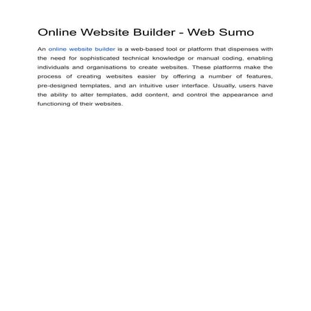 Online Website Builder - Web Sumo.pdf | Web Development | Internet
