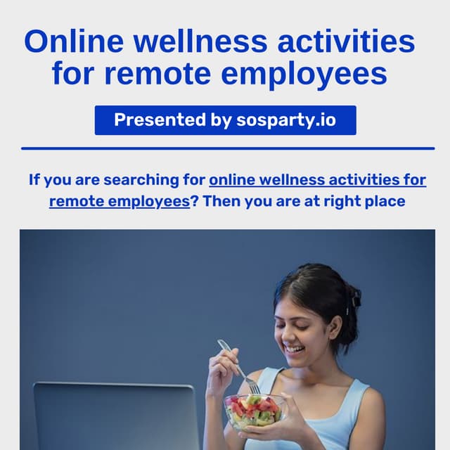 Wellness activities for remote employees pdf | PDF
