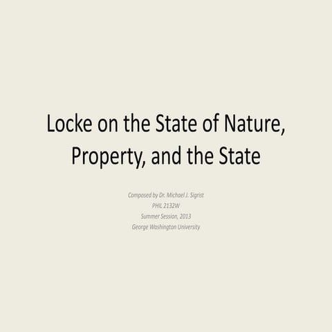 John locke philosophy of property | PDF