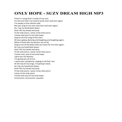Only hope | DOCX