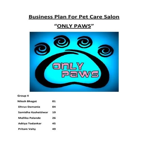 Only paws business plan | DOCX