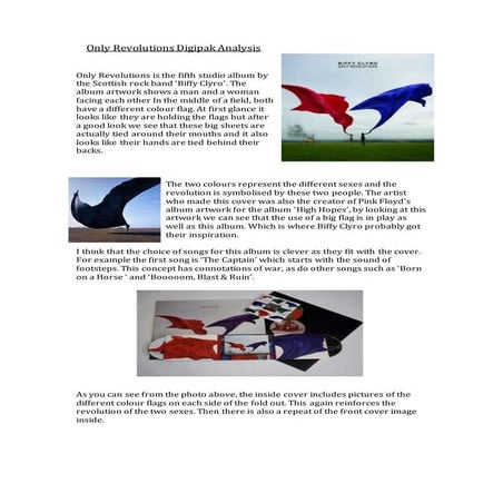 Only revolutions digipak analysis | DOCX