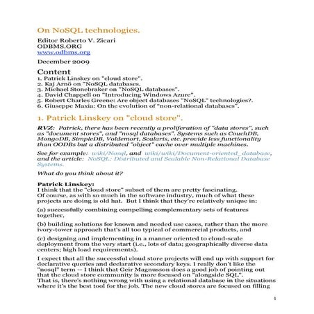 On nosql | PDF | Databases | Computer Software and Applications