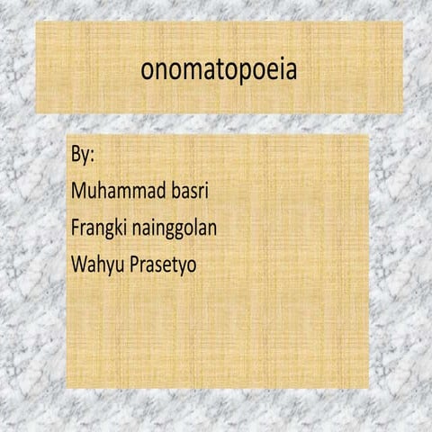 Onomatopoeia | PPT