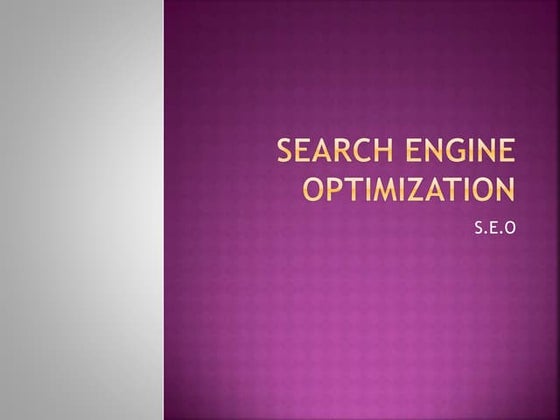 Search Engine Optimization Class-10 | PPTX