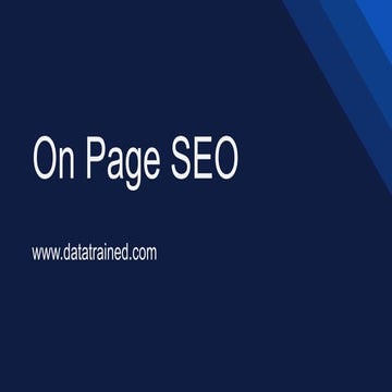 On Page SEO | PPT