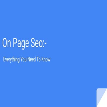 On page seo presentation | PDF