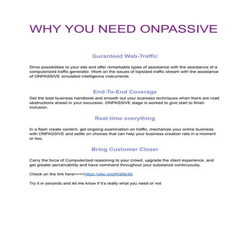 Onpassive presentation | PDF